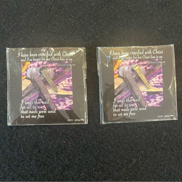 TON | Jewelry | Set Of 2 Crucifixion Nails Lapel Tack Pins Easter Jesus ...